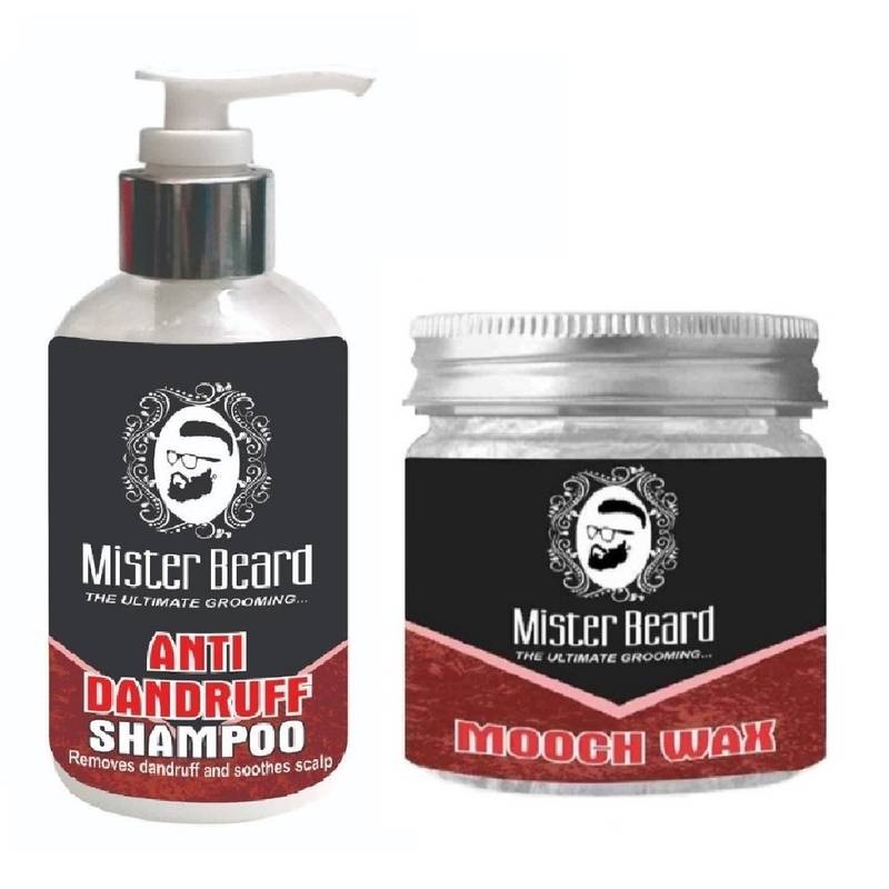 200ml Anti Dandruff Shampoo With 100gm Mooch Wax By Mister Beard - PINK ...