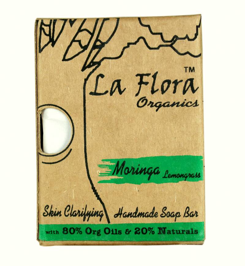 Moringa Lemongrass Skin clarifying Handmade Soap Bar - La Flora ...