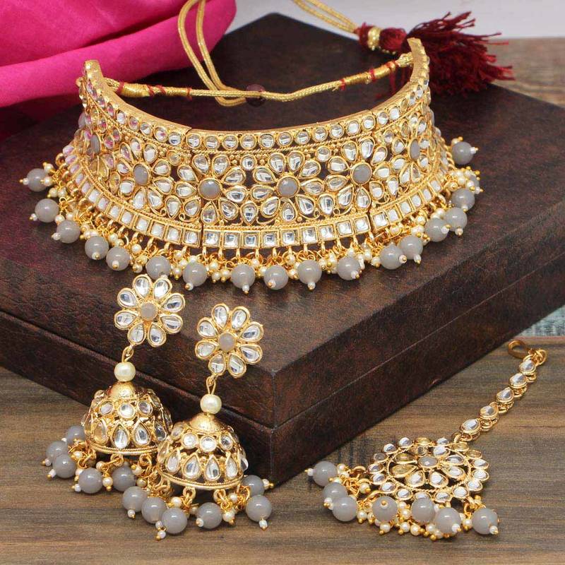 Grey necklace-sets - Jaipur Mart - 3255277