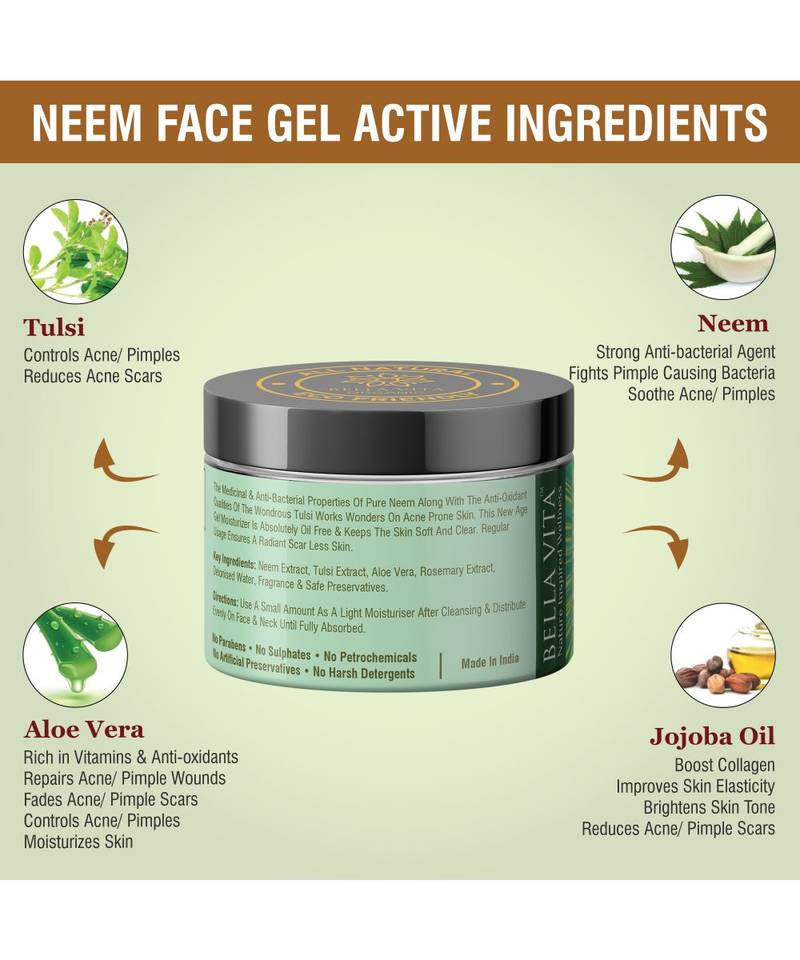 60g Anti Acne Cream Gel & Pimple Face Gel with Neem, Tulsi & Aloe Vera ...