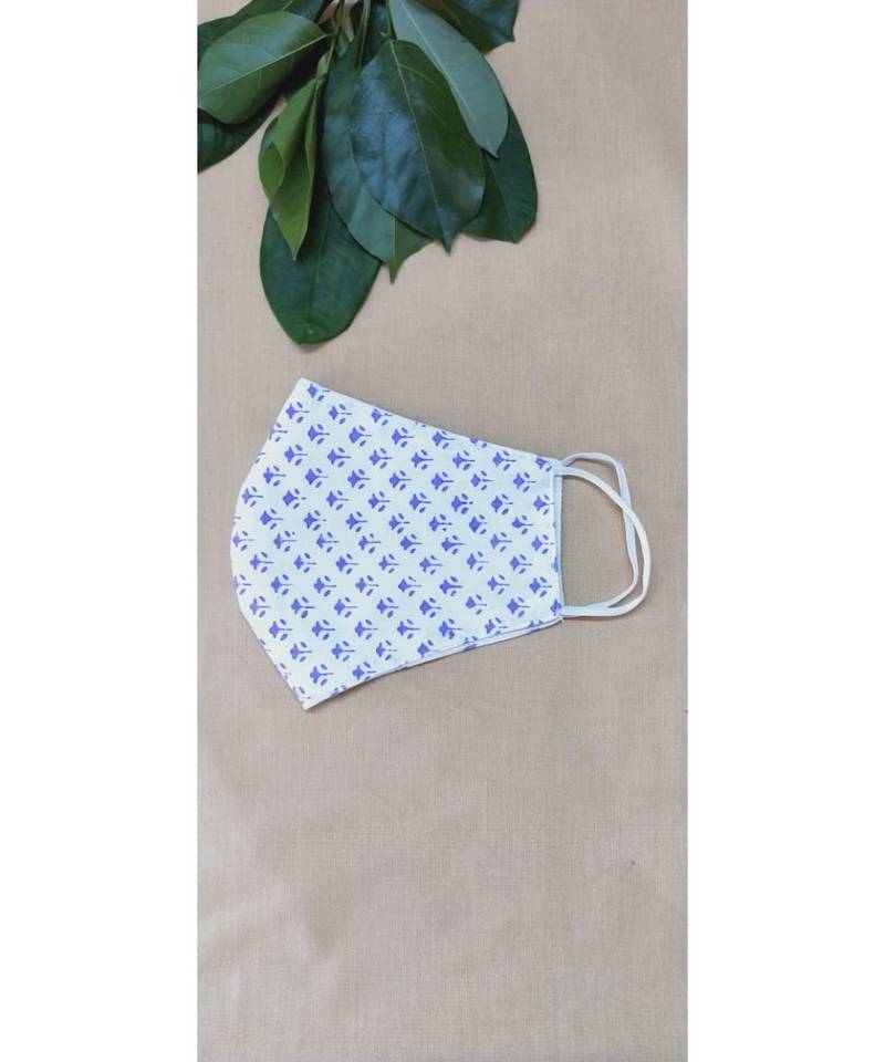 multicolor Block Printed cotton face mask - KAANCHIE NANGGIA - 3256908