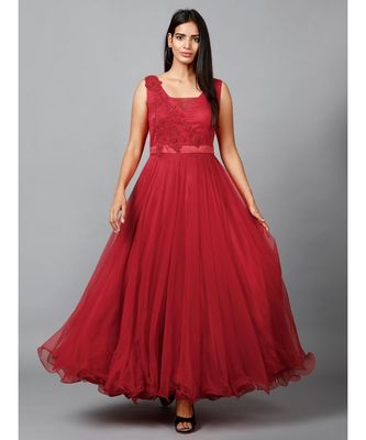 Red Net Bridesmaid Gown - MIRACOLOS by Ruchi - 3262476