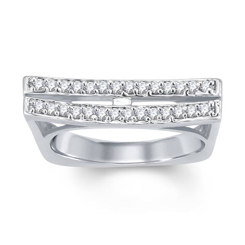 White cubic zirconia rings - Sukkhi Online Private Limited - 3270321