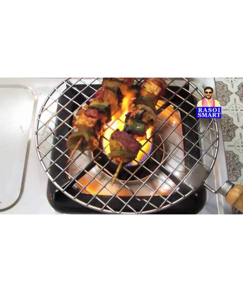 Stainless Steel Wooden Handle Roasting Net,Wire Roaster,Roaster,Cooking ...