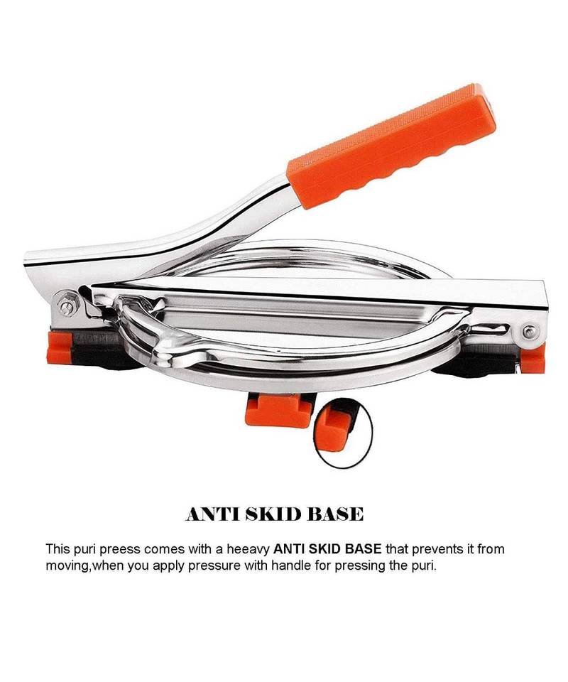 Stainless Steel Puri poori Maker Press Machine with PRE Fitted Handle,6 ...