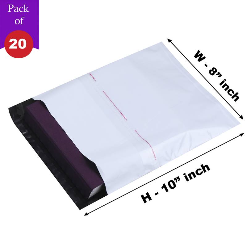pack of 20 Economy Polybag 10x8(10x8 inches) with Document Pouch POD ...