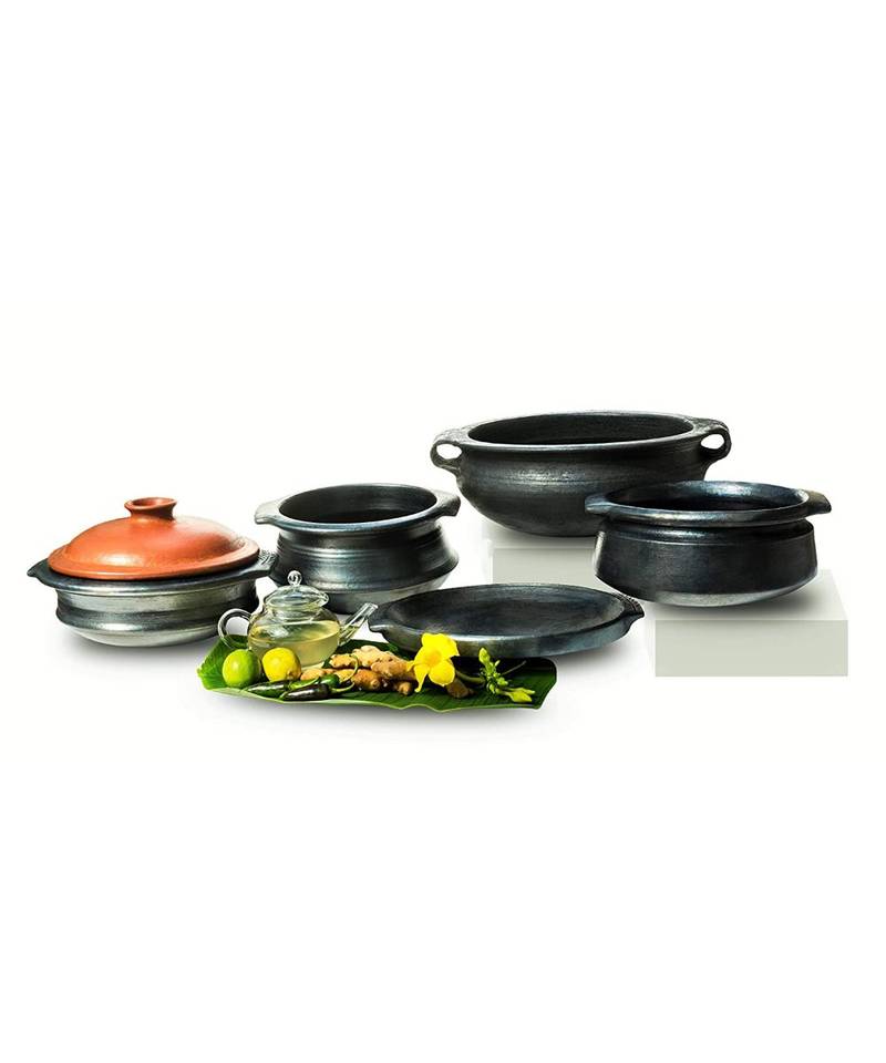 LPG and Microwave Unglazed Clay Handi/Earthen Pot for Cooking (3 L ...