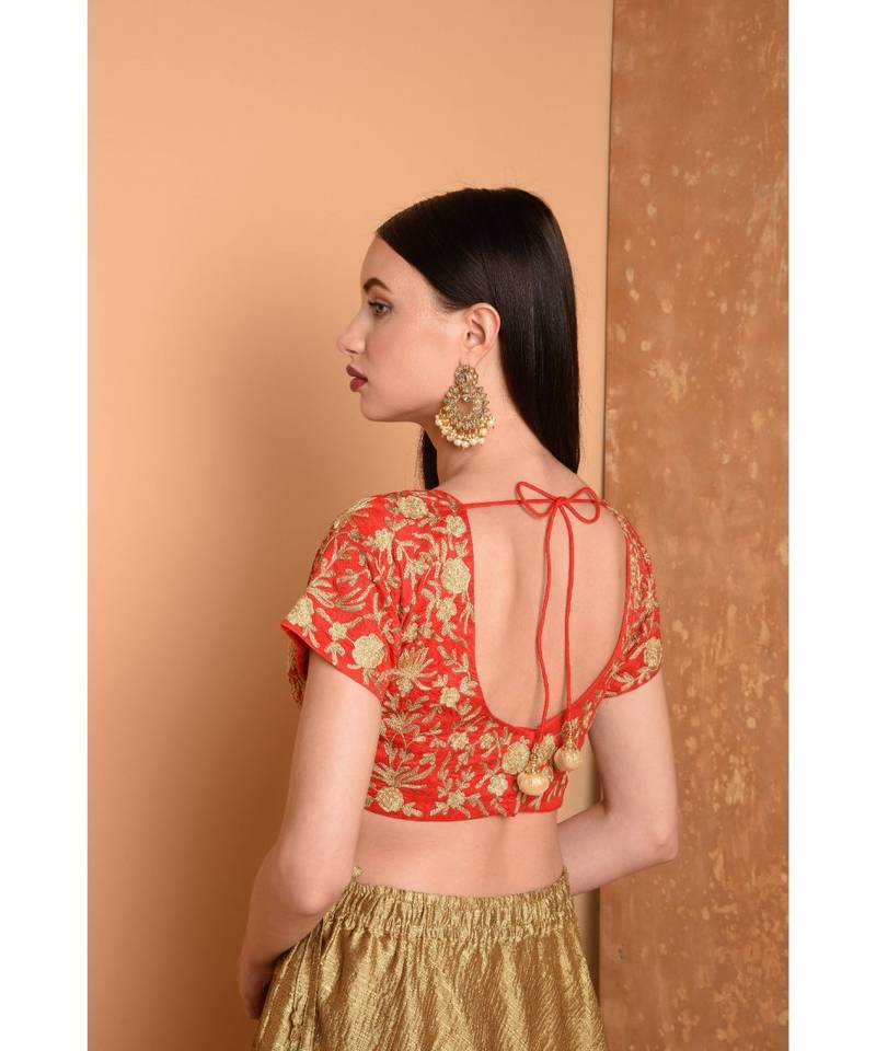 Red Embroidered Blouse - KAANCHIE NANGGIA - 3288560
