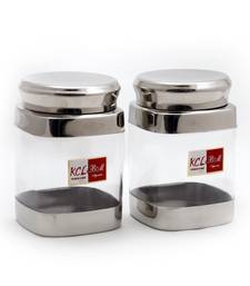 Set of 2-Each 1400ML KCL Square Shaped Storage Canister / Unbreakable ...