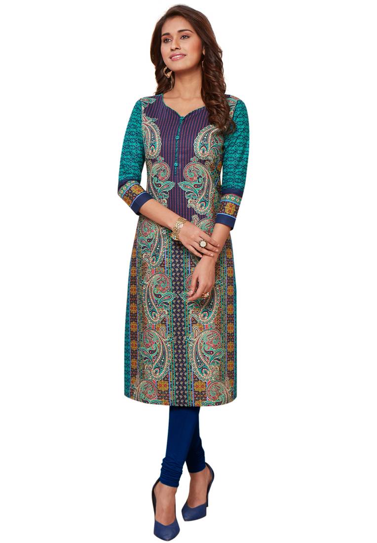 Multicolor printed cotton kurtas-and-kurtis - Om Clothing - 3311550