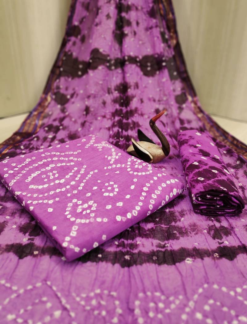 Purple bandhej cotton salwar - Divine International Trading Co - 3311709