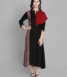 Black rayon printed kurti - Venika Creations - 3312520