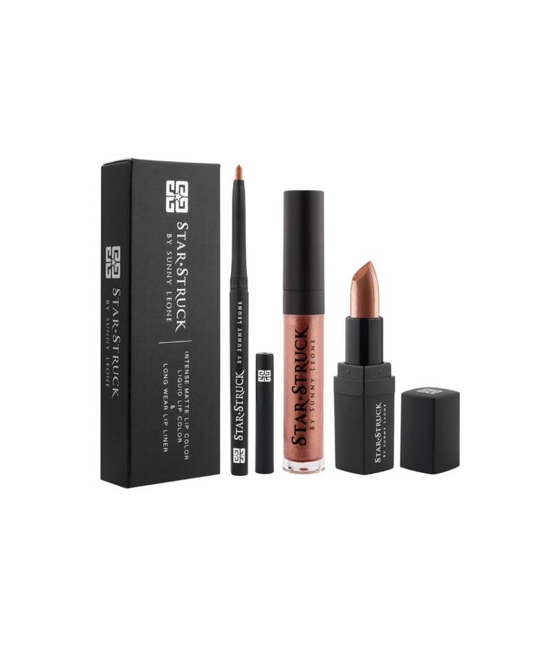 Bronze Beauty- 3 Piece Set (Intense Matte Lip color,Liquid Lip Color ...