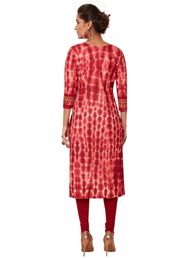 Women's Pack of 2 Cotton Printed Straight Fit Readymade Kurti combo ...