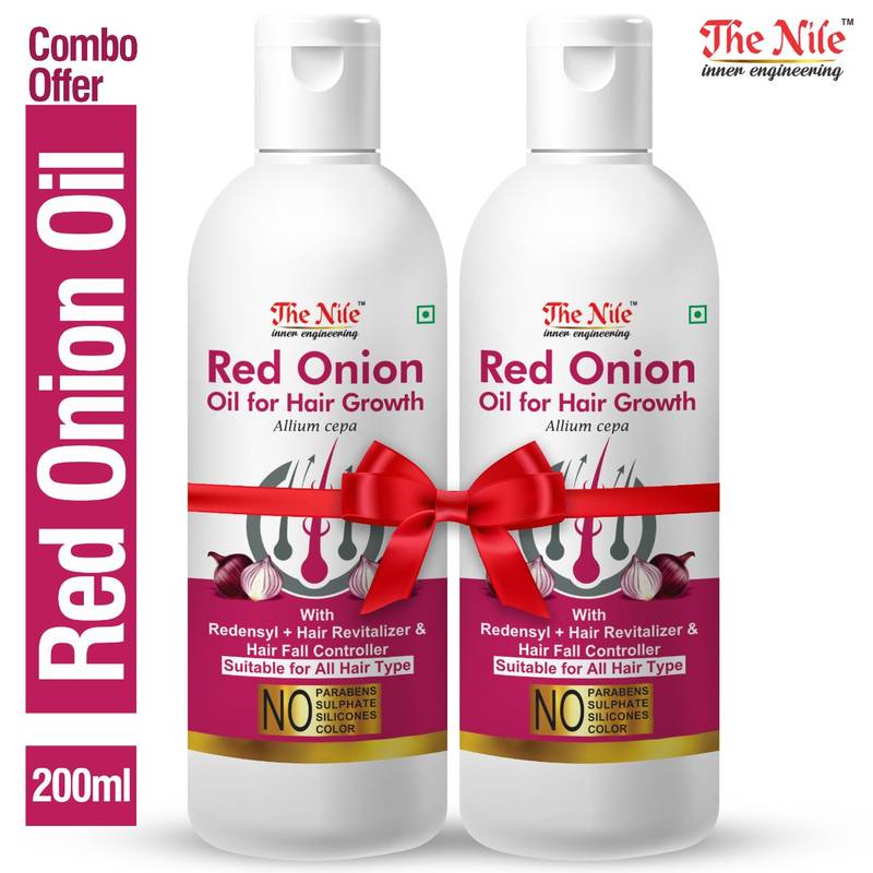 The Nile Red Onion Oil with Redensyl for Hair Regrowth 100 ML X 2 ...