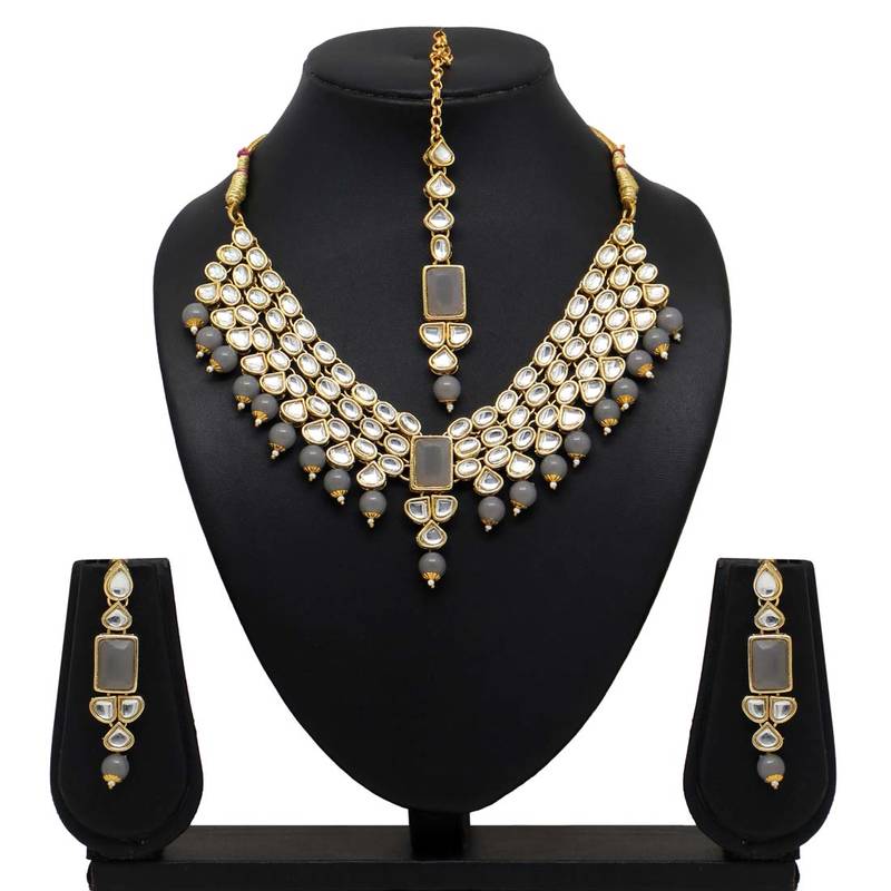 Grey necklace-sets - Jaipur Mart - 3335180