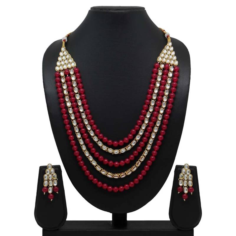 Maroon necklace-sets - Jaipur Mart - 3335222