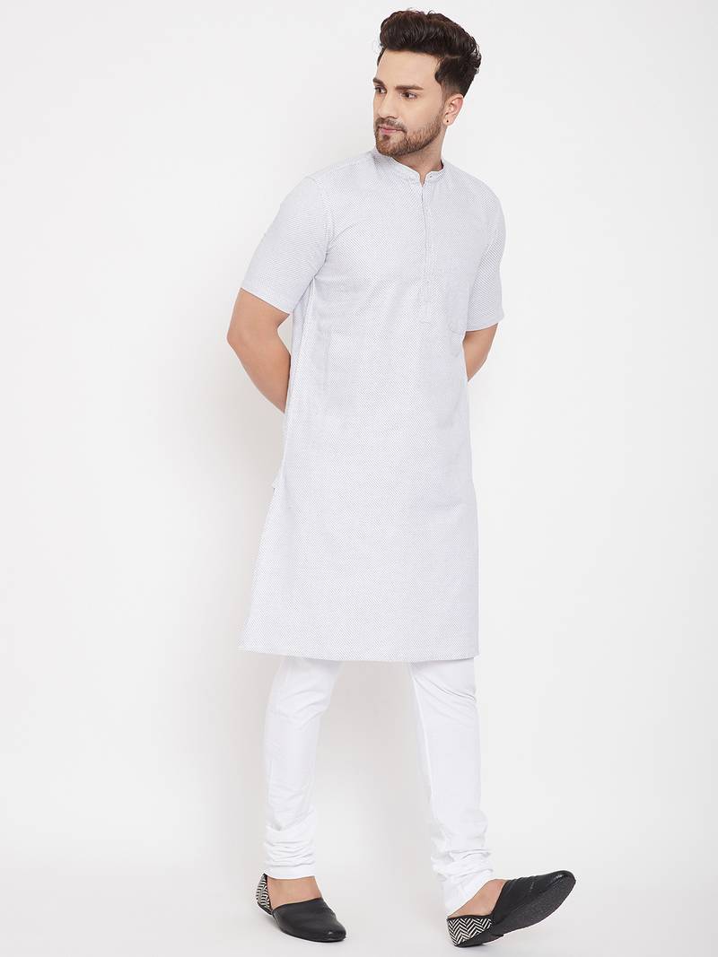 White woven pure cotton men-kurtas - even - 3335823