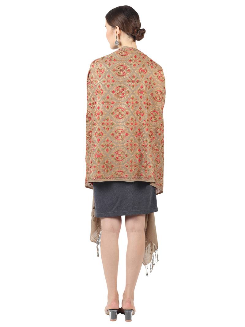 Women's Pashmina Fine Wool, Nalki Embroidery Needle work Stole, Scarf ...