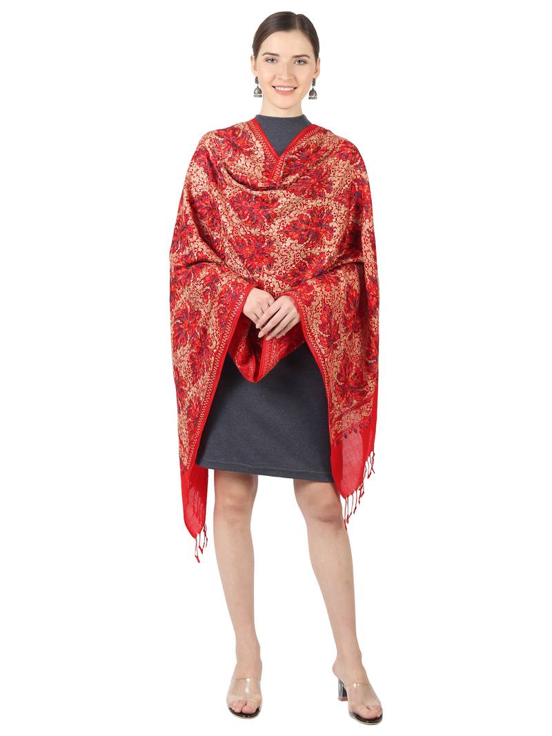 Women's Pashmina Fine Wool, Nalki Embroidery Needle work Stole, Scarf ...
