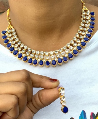 Blue ruby necklace-sets - Shreya Fashion - 3337278