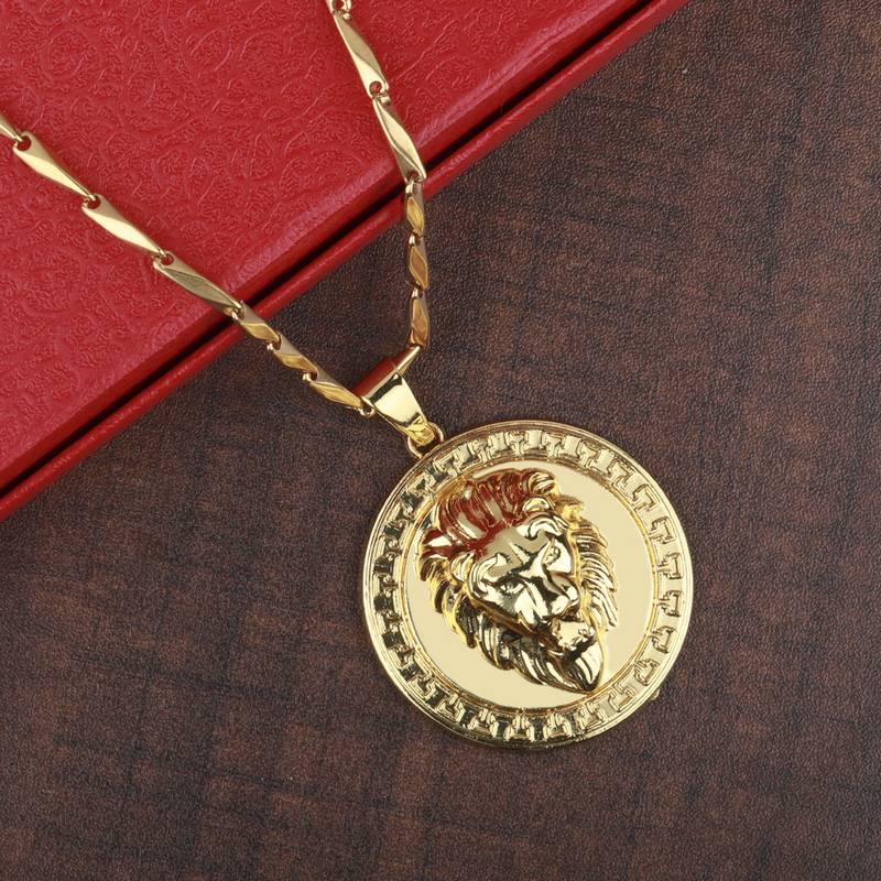 GoldPlated Amazing classic Chain With Lion Pendant For Men and boy ...