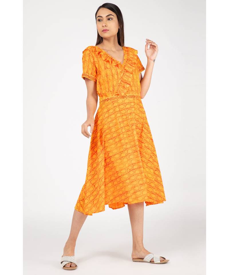 Yellow Frill Dress - Free Living - 3344401