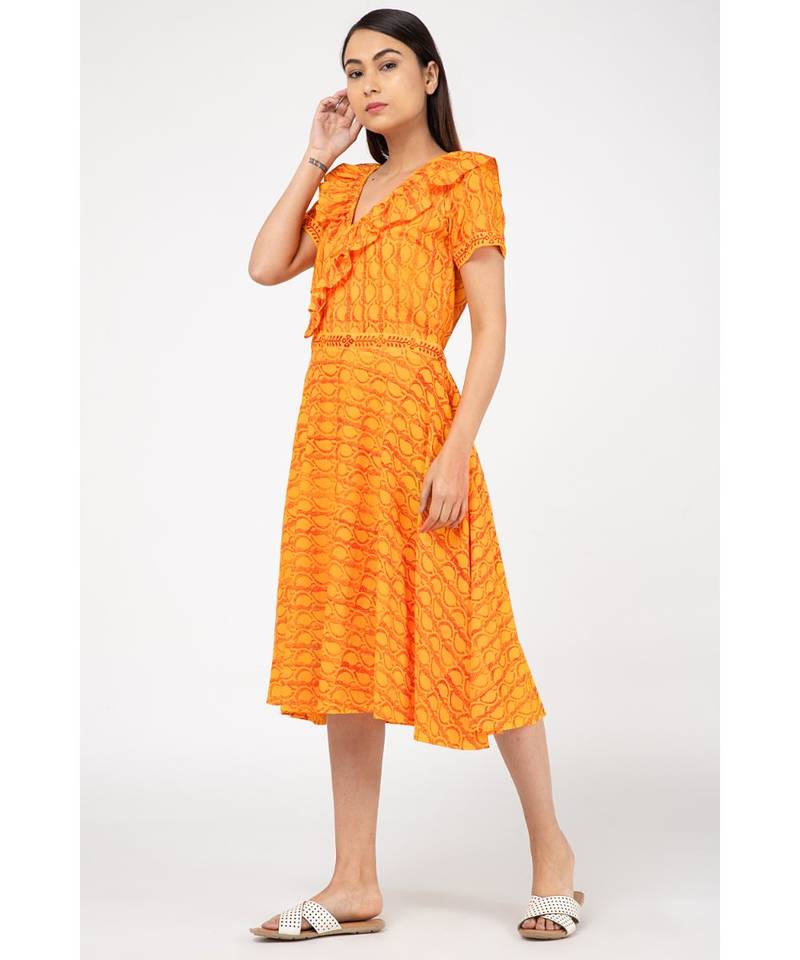 Yellow Frill Dress - Free Living - 3344401