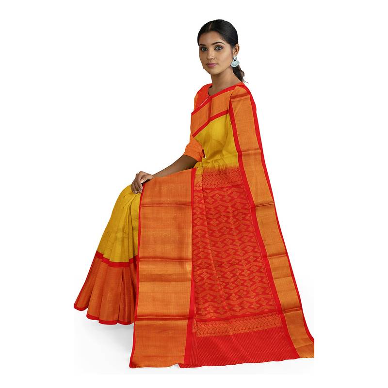 Light green hand woven andhra pradesh handloom saree with blouse - APCO ...