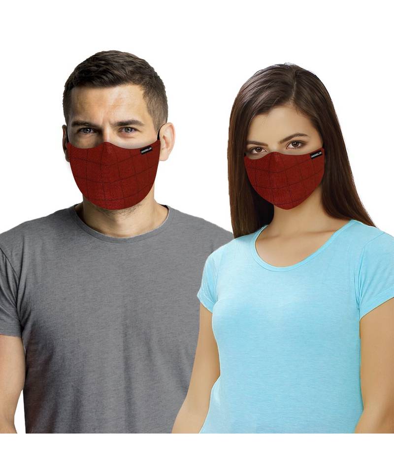 Dark Rust (Pack of 10) Twin Layered Community Face Mask for Adult ...