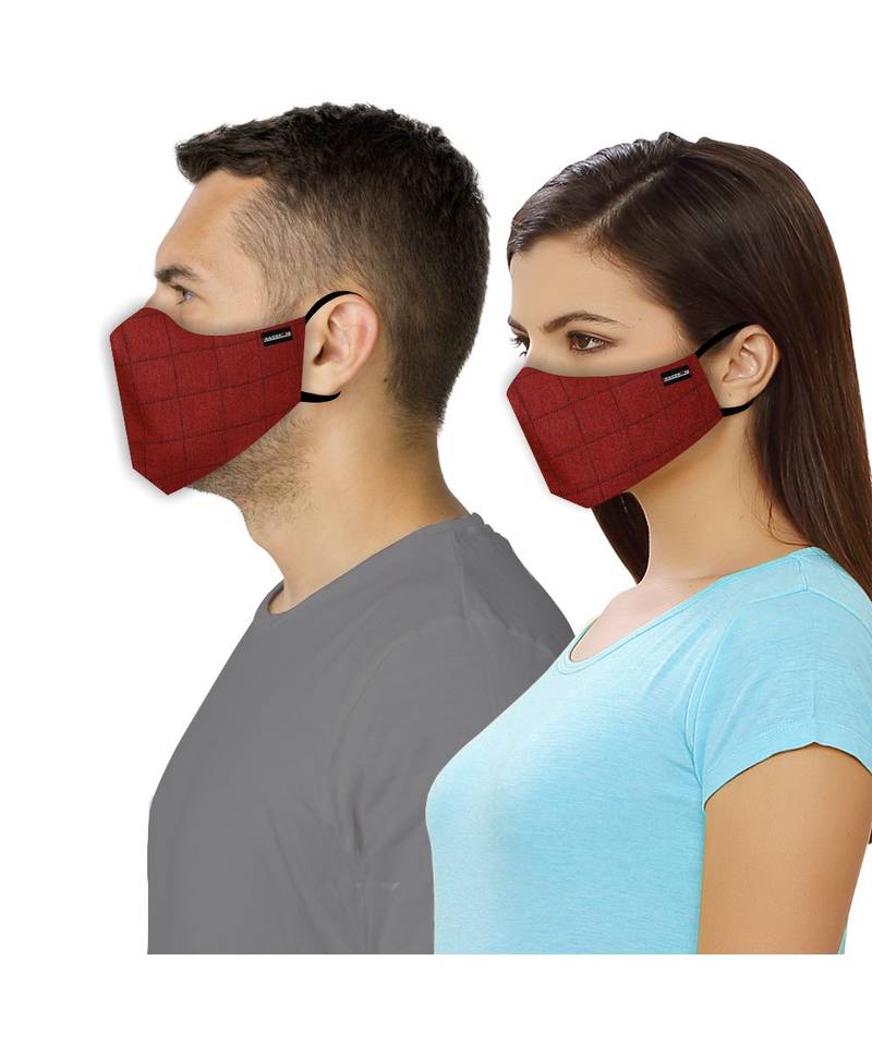 Dark Rust (Pack of 10) Twin Layered Community Face Mask for Adult ...