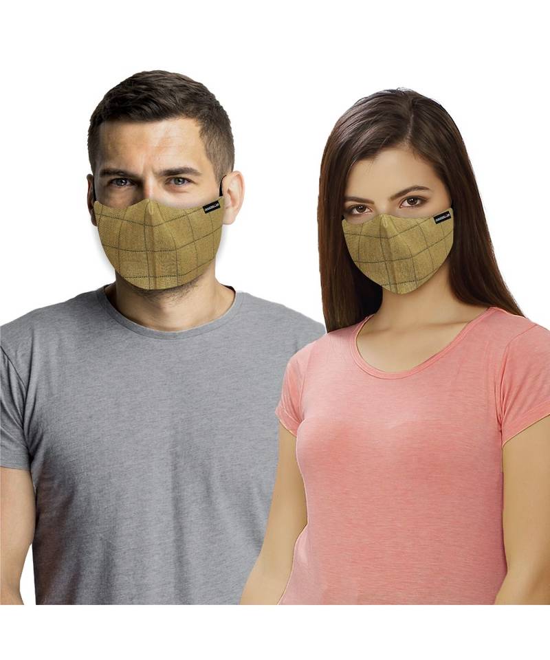 Mustard (Pack of 10) Twin Layered Community Face Mask for Adult ...