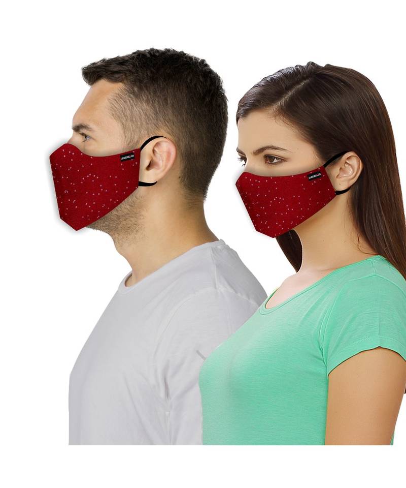 Red (Pack of 10) Twin Layered Community Face Mask for Adult - InocenCia ...