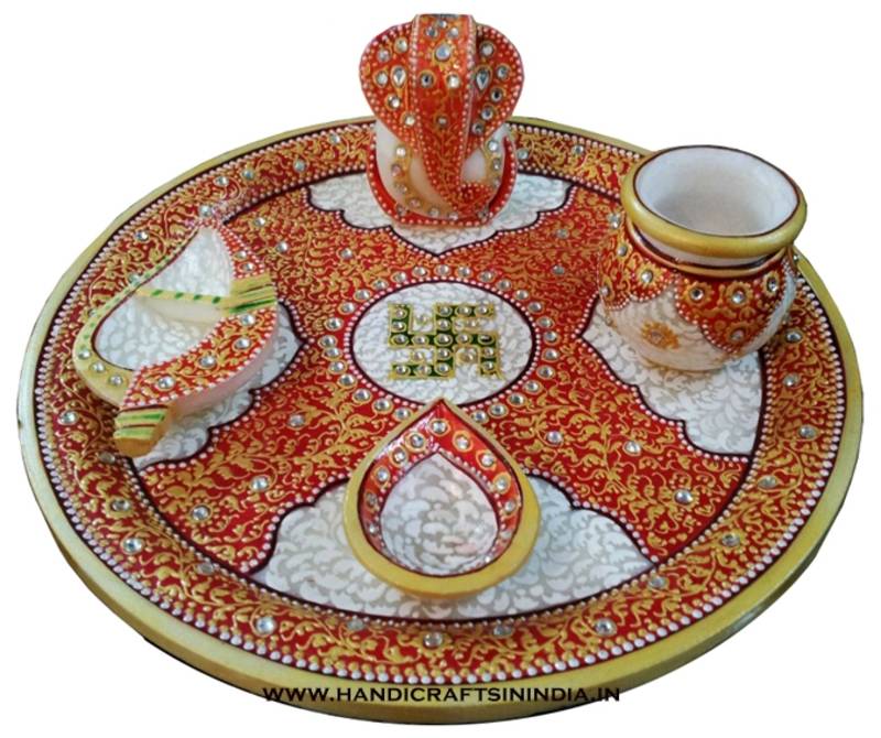 Marble Pooja Thali - Chitra Sharma - 463148