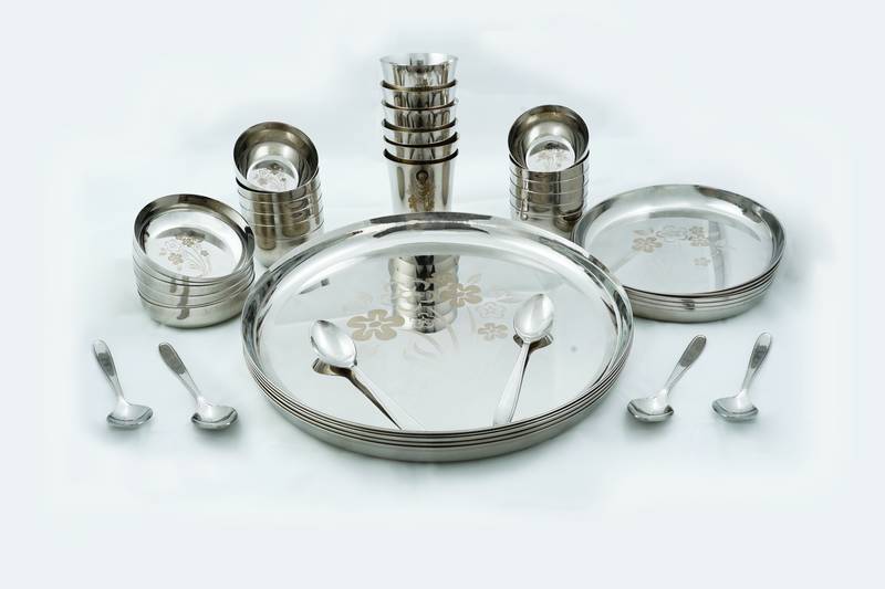 Kitchen krafts 42pcs Floral Laser Finish Apple Dinner Set - Kitchen ...