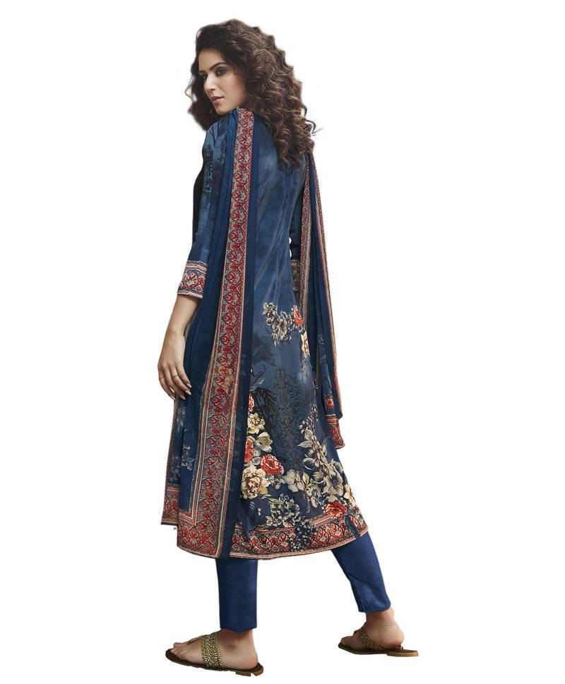 Blue digital print crepe salwar - Vishwam - 3366002