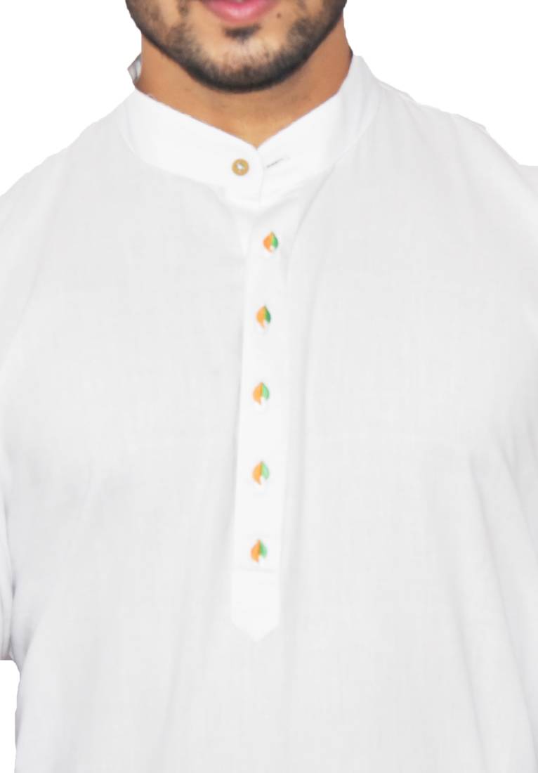 White plain khadi men-kurtas - Ecotattva - 3366263