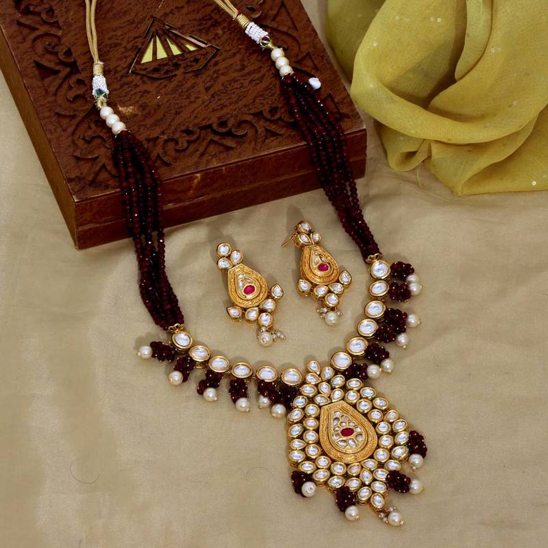 Maroon necklace-sets - Jaipur Mart - 3370089