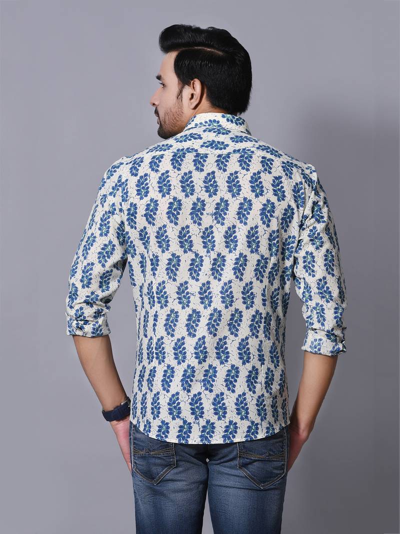 Ethnic Cotler Men's Cotton Solid Printed Shirt (Cream ) - ETHNIC COTLER ...