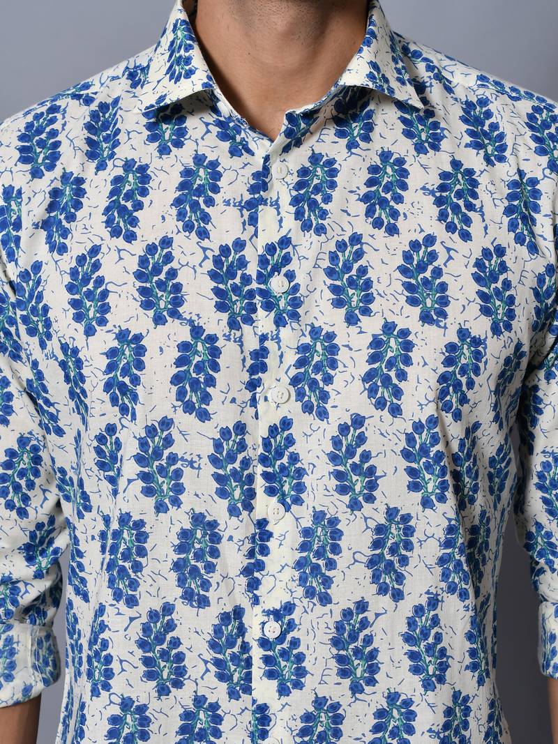 Ethnic Cotler Men's Cotton Solid Printed Shirt (Cream ) - ETHNIC COTLER ...