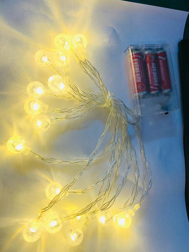 The Bling Stores 16 LED Crystal Ball String Lights for Ganpati Diwali ...