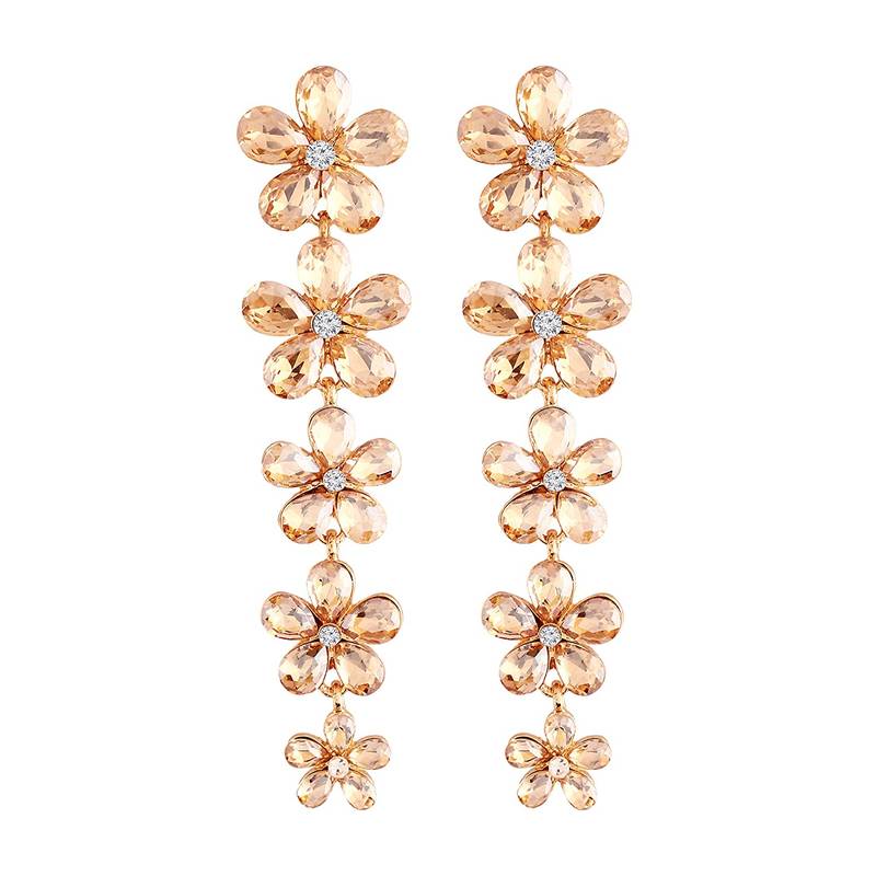 Gold Plated Fancy Gold Flower Drop Earrings For Women & Girls (E2820FL ...