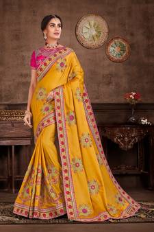 Buy Heavy Work Sarees Designs, Indian Heavy Work Wedding Sarees