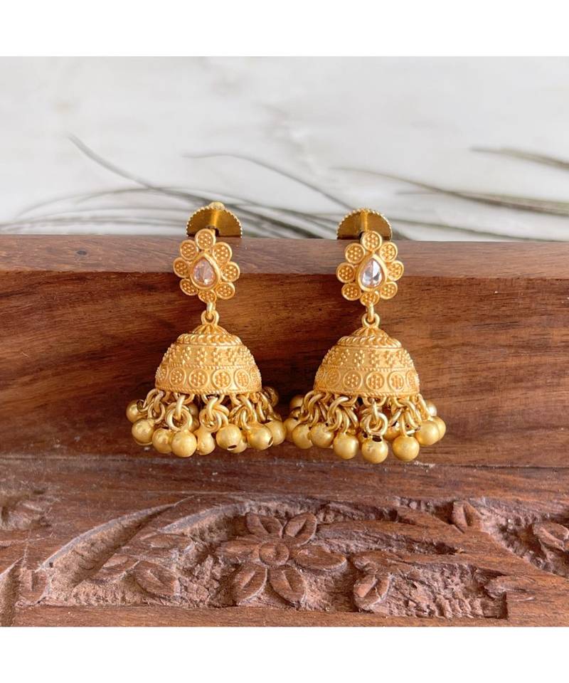 Beautiful matte finish cute jhumkka -Dj08441 - DREAMJWELL - 3387224