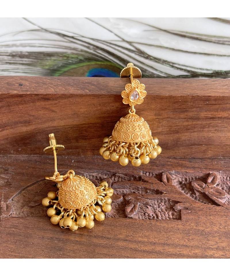 Beautiful matte finish cute jhumkka -Dj08441 - DREAMJWELL - 3387224