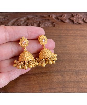 Beautiful matte finish cute jhumkka -Dj08441 - DREAMJWELL - 3387224