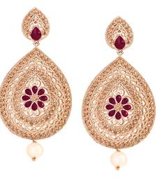 Maroon diamond earrings - JFL - Jewellery for Less - 3400401