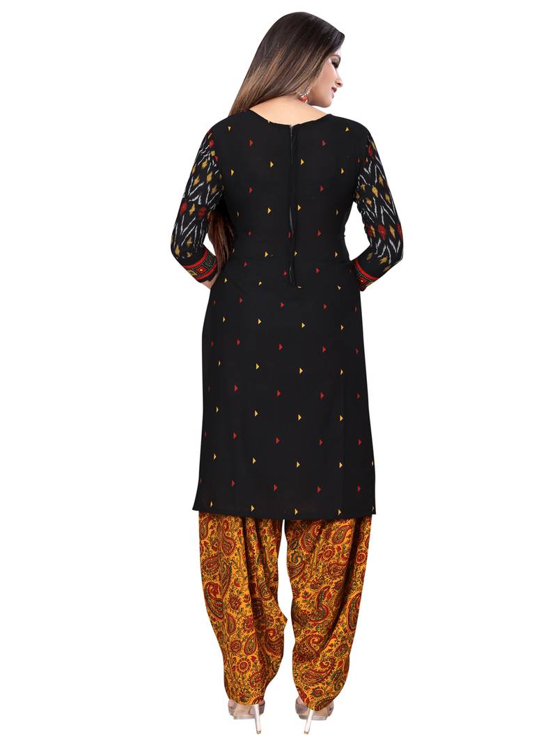 black unstitched synthetic dress material - Classiques - 3388263