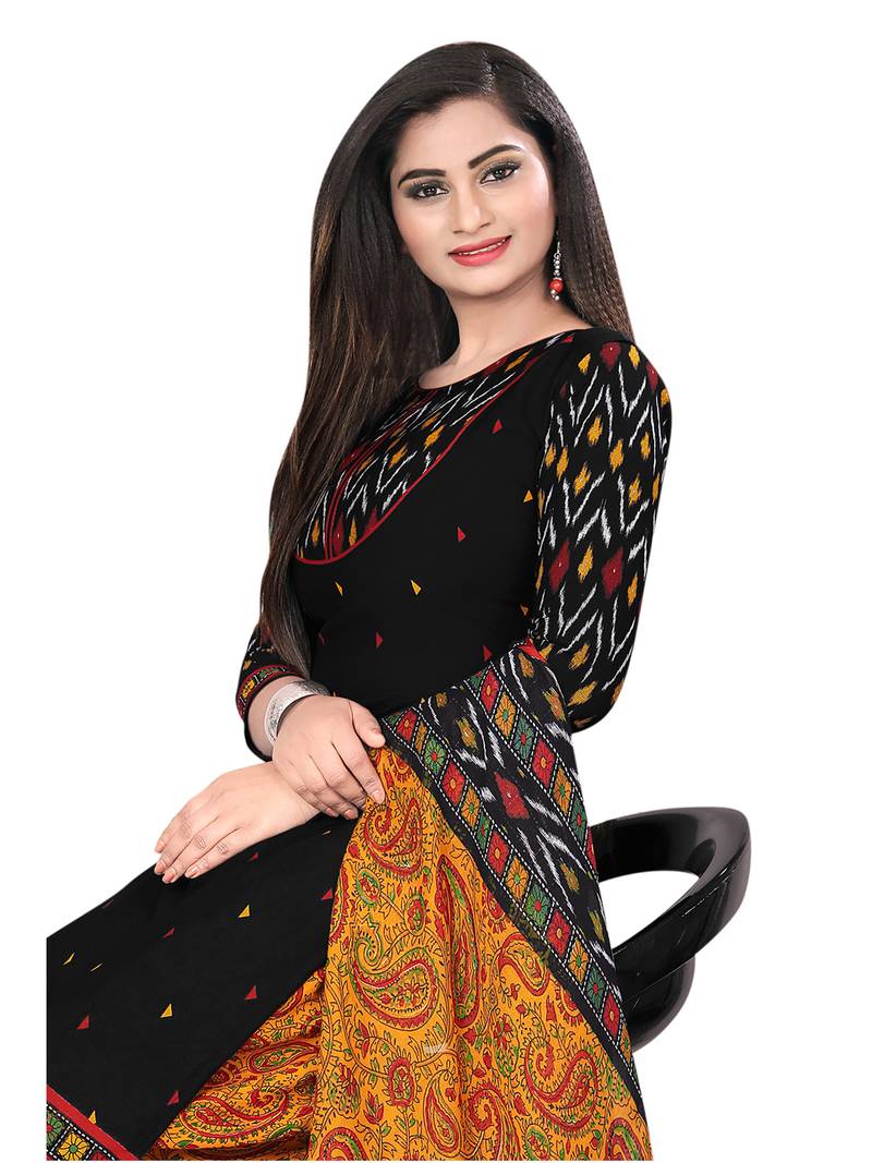 black unstitched synthetic dress material - Classiques - 3388263