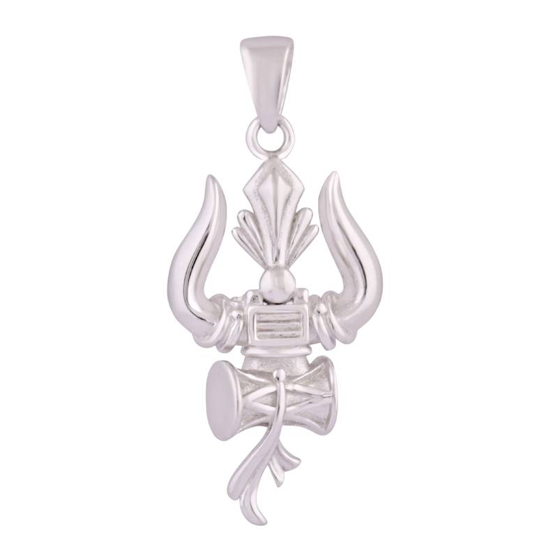 Trishul With Damroo Silver Pendant-PDMX041 - Rinayra Jewels - 3404769